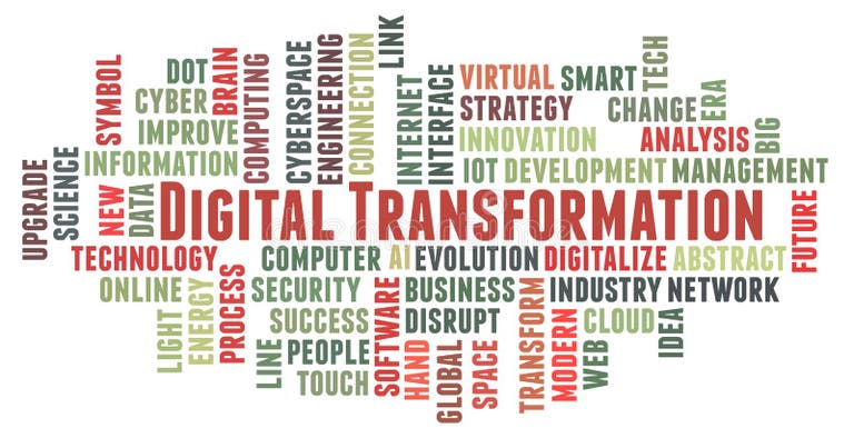 Digital Transformation Word Cloud Concept Stock Illustration ...