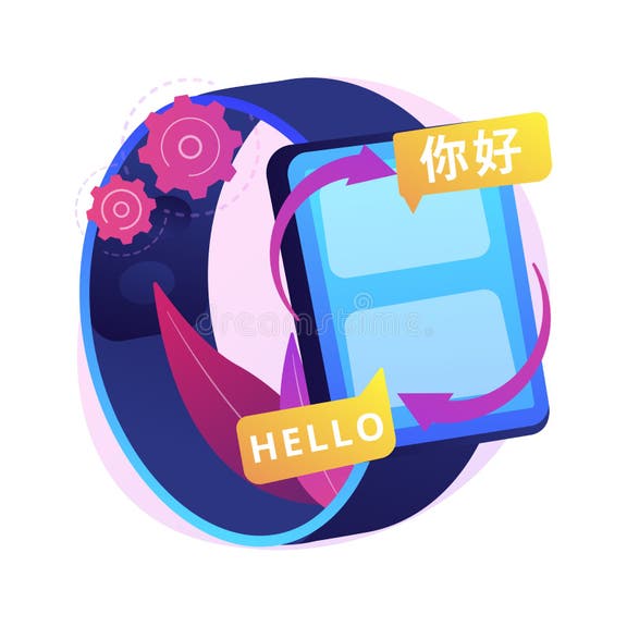 Digital Translator Abstract Concept Vector Illustration. Stock Vector ...