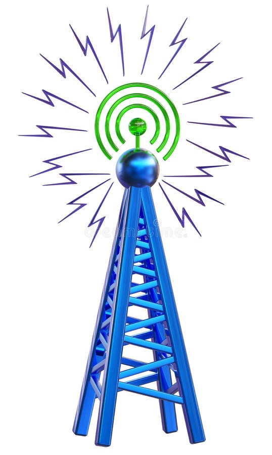 Digital Transmitter Sends Signals from High Tower Stock Image - Image ...
