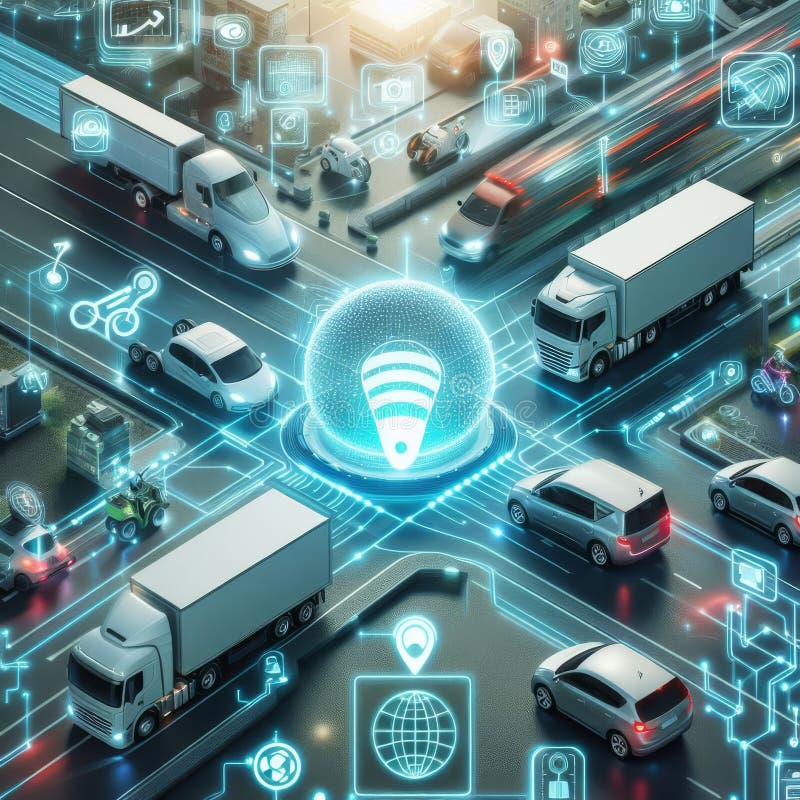 Digital Transport Network Visualization Stock Image - Image of ...