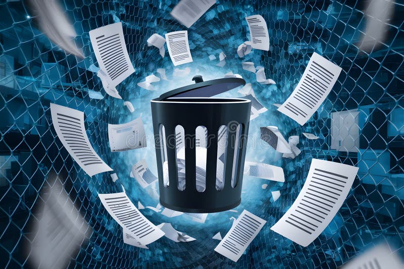 Cool Blue Digital Trash Bin Deletes Floating Documents in Mesh Network ...