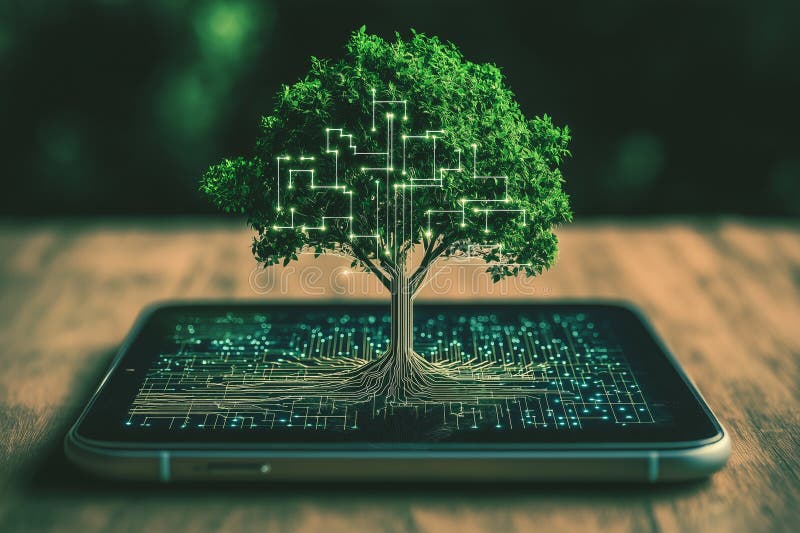 Digital Tree with Circuit Branches Emerging from a Flat Surface in ...