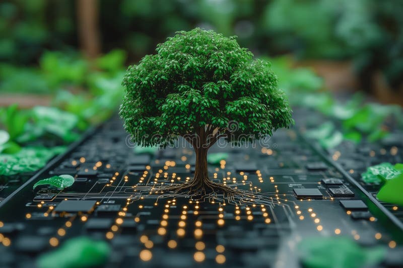 Digital Tree with Circuit Branches Emerging from a Flat Surface in ...