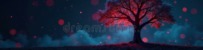 Digital Tree with Glowing Code Leaves, Abstract Background, Innovation ...