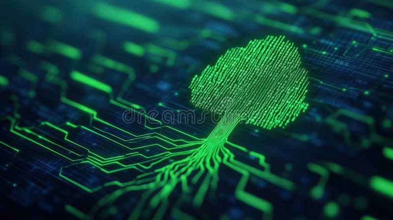 A Digital Tree Illustration Symbolizing the Fusion of Nature and ...