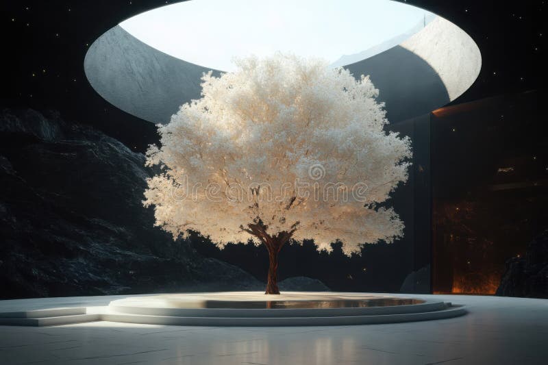 Digital Tree of Knowledge with Luminous Branches Glowing in an Ethereal ...