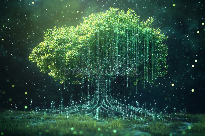 Digital Tree of Life stock illustration. Illustration of data - 350855705