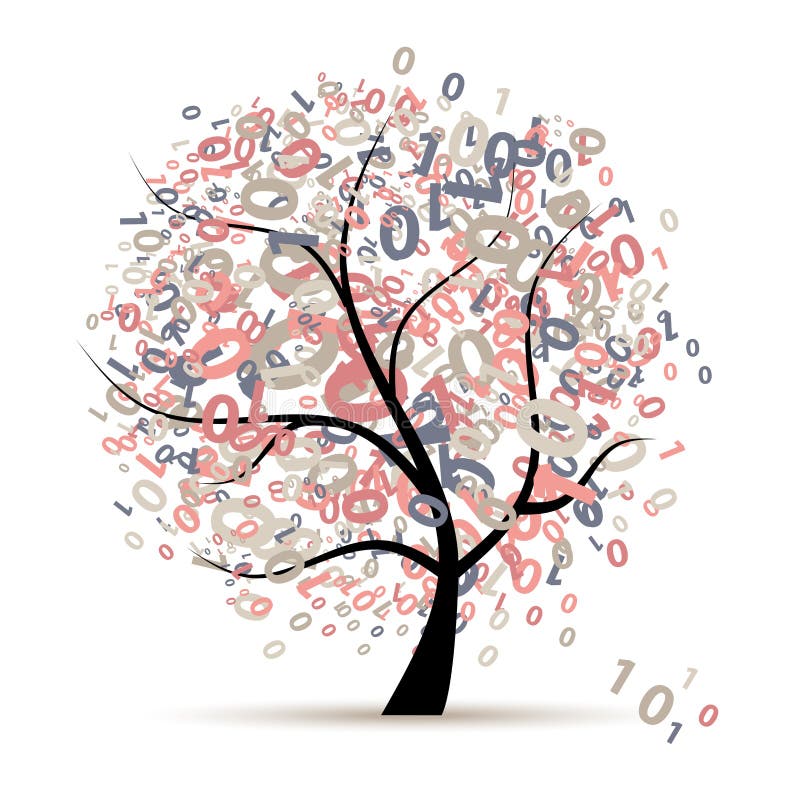 Digital Tree Logo Colorful, Code and Program Stock Illustration ...