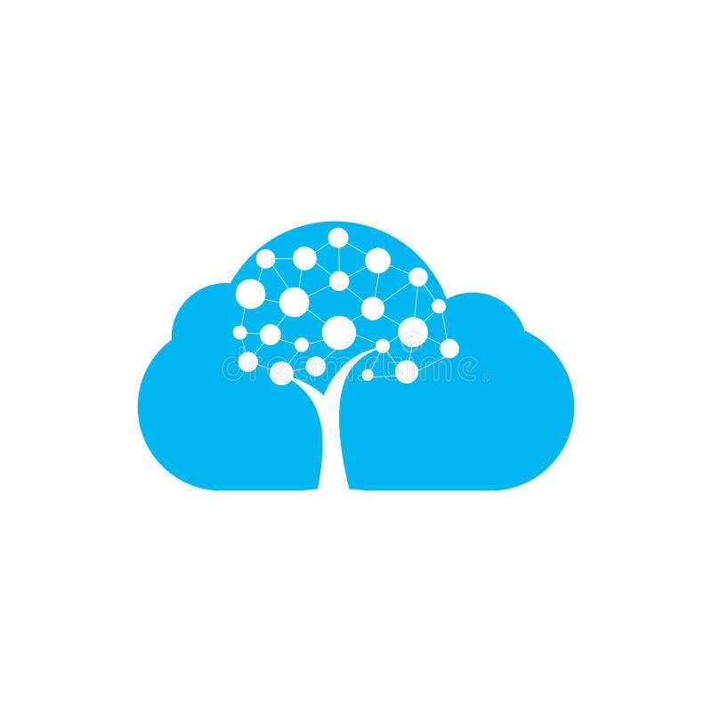 Digital Tree Logo Design. Cloud Storage Icon. Stock Vector ...
