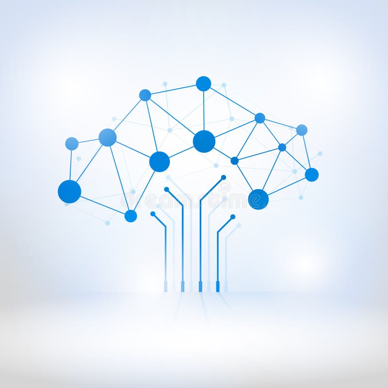 Digital Tree - Vector Logo Sign Template Concept Illustration in Flat ...