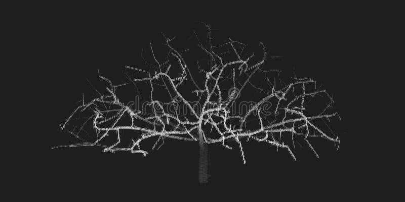 Digital Tree with Sprouts and Binary Code. Connections Growth. AI Spread of Data. Stock Vector ...