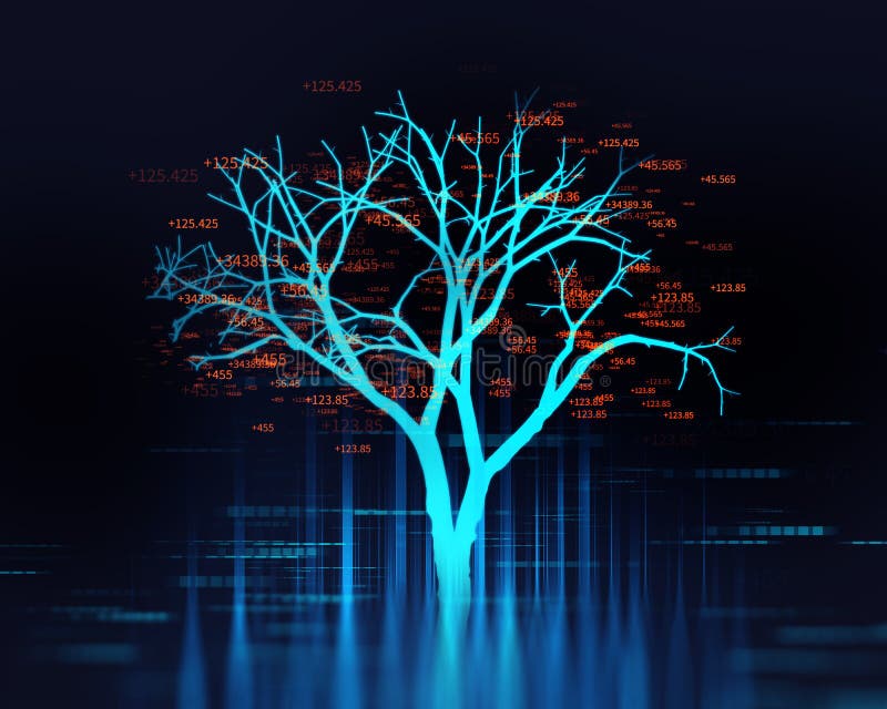 Digital Tree on Technology Background Illustration Stock Illustration ...