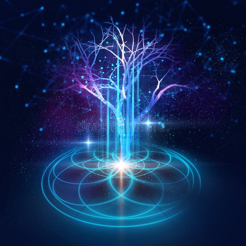 Digital Tree on Technology Background Illustration Stock Illustration ...