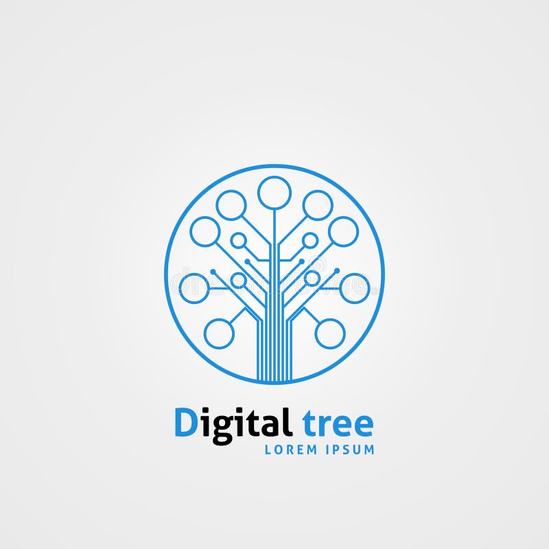 Digital Tree. Technology Concept. Network Symbol Stock Vector ...