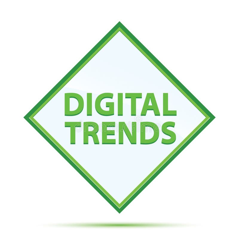 Digital Trends Modern Abstract Green Diamond Button Stock Illustration ...