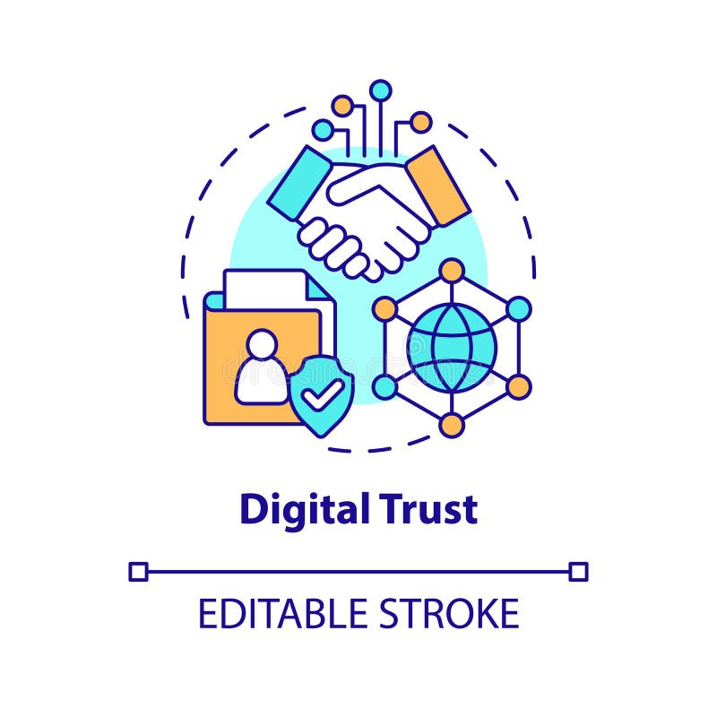 Digital trust concept icon stock vector. Illustration of digital ...