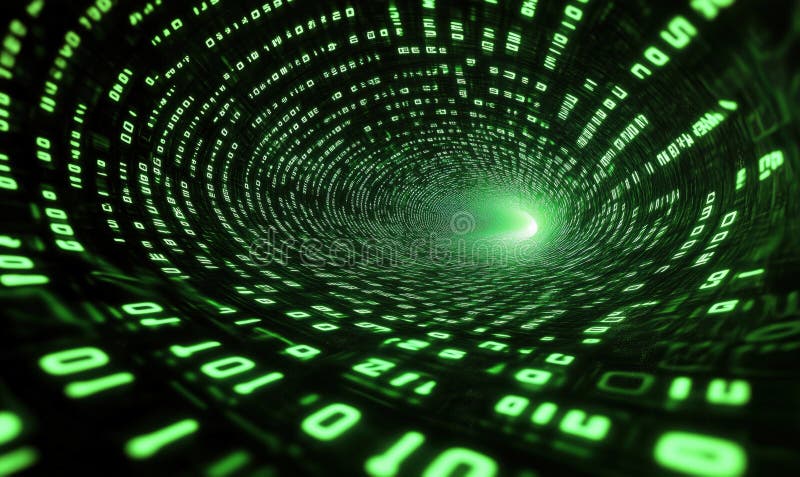 Digital Tunnel of Binary Code Representing Data Flow and Information Technology Concepts Stock ...
