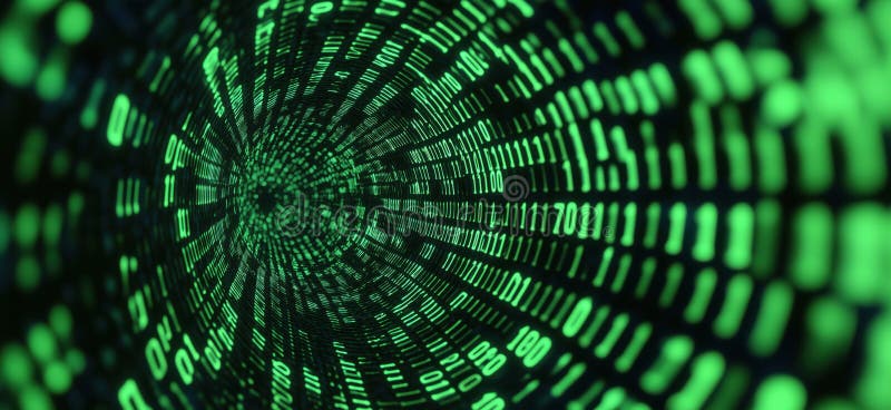 Digital Tunnel of Binary Code Representing Data Flow and Technology Concepts Stock Photo - Image ...