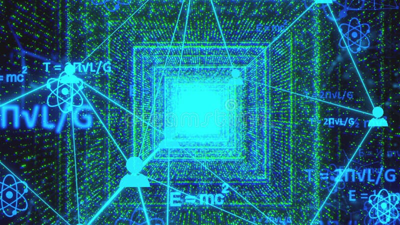 Digital Tunnel with Connection Icons Stock Footage - Video of database ...