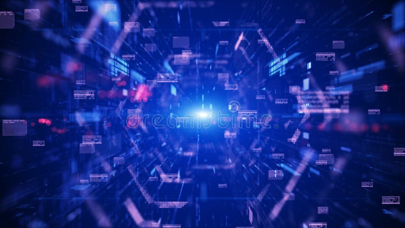 Digital Tunnel Cyberspace and Digital Data Network Connections Concept ...