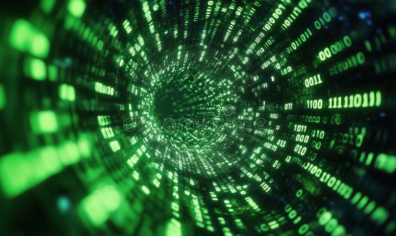 Digital Tunnel Binary Code Representing Data Flow Technology Concepts Stock Photos - Free ...
