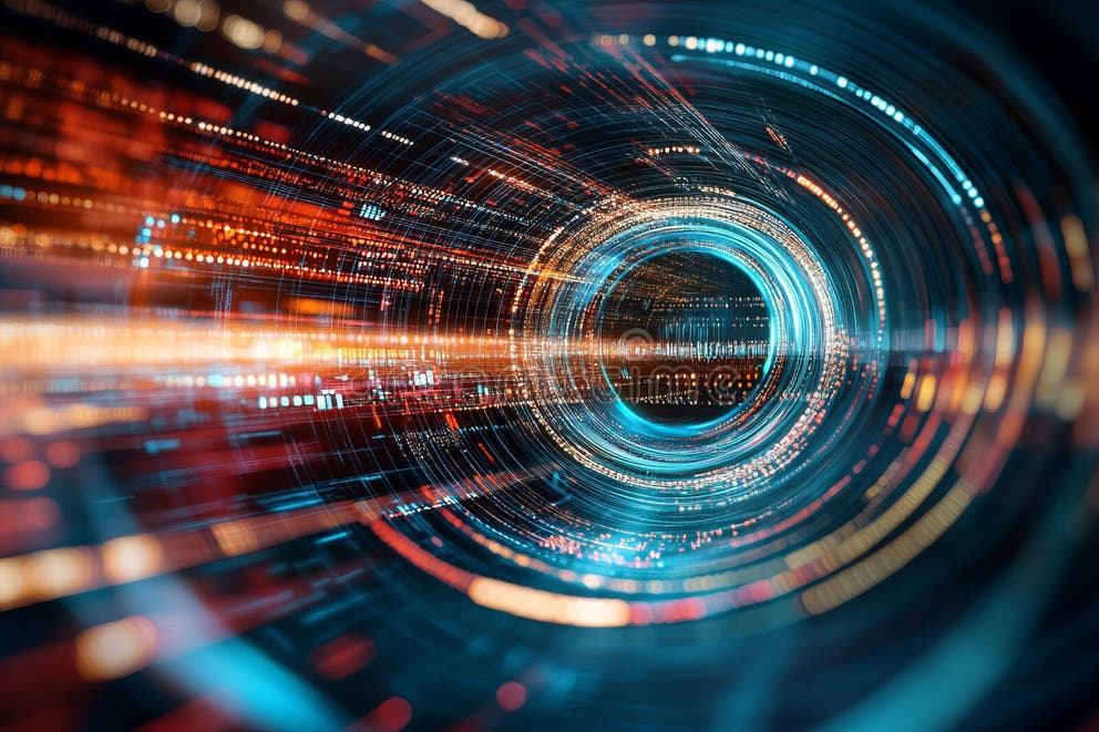 Digital Tunnel Transmitting Futuristic Data Stream with Binary Code Stock Photo - Image of data ...