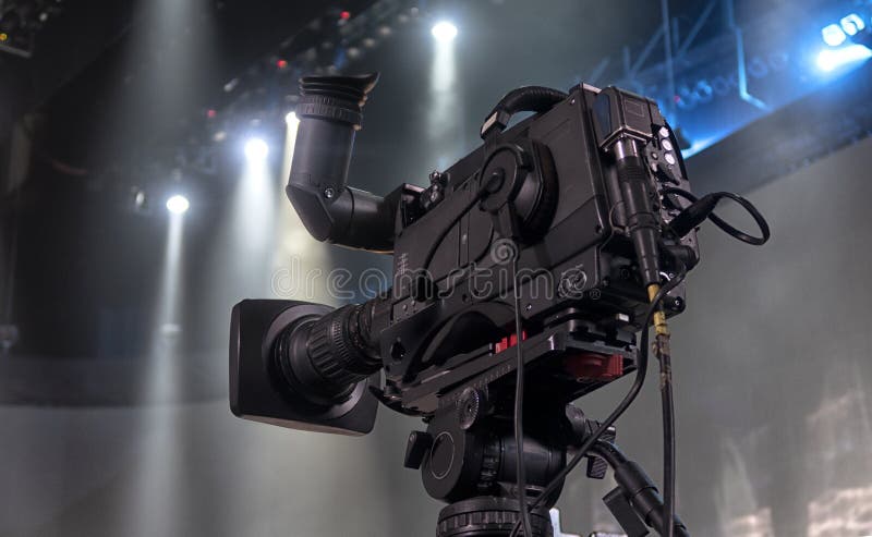 Digital TV Camera in the Concert Hall Stock Image - Image of display ...