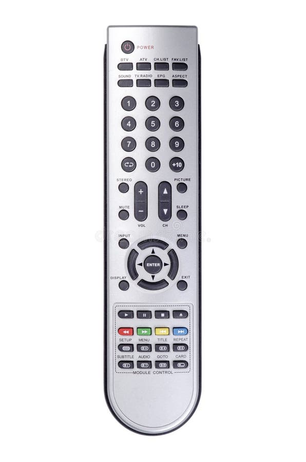 Digital TV and DVD Remote Control Stock Image - Image of number ...