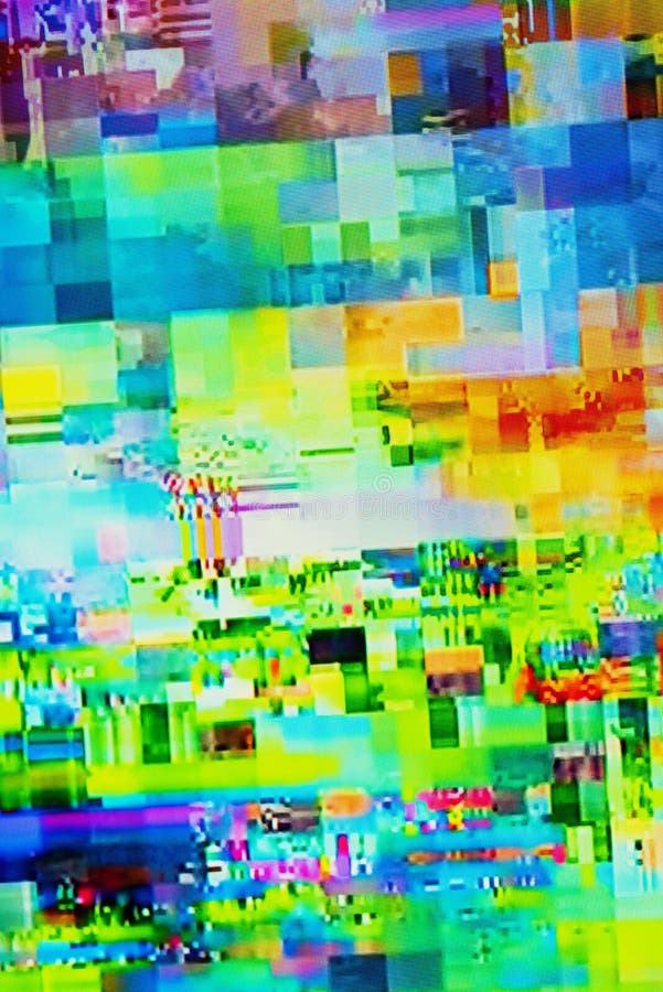 Digital TV Glitch on Television Screen Stock Photo - Image of signal ...