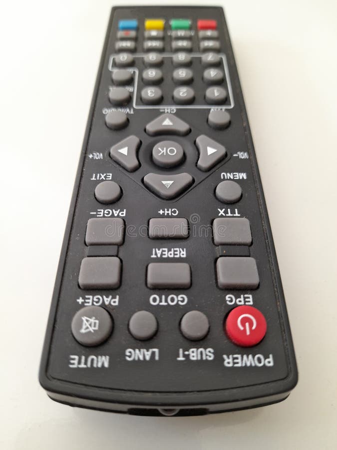Digital Tv Remote Control on White Background Stock Image - Image of ...