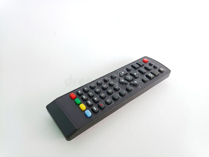 Digital Tv Remote Control on White Background. Electronic Equipment ...