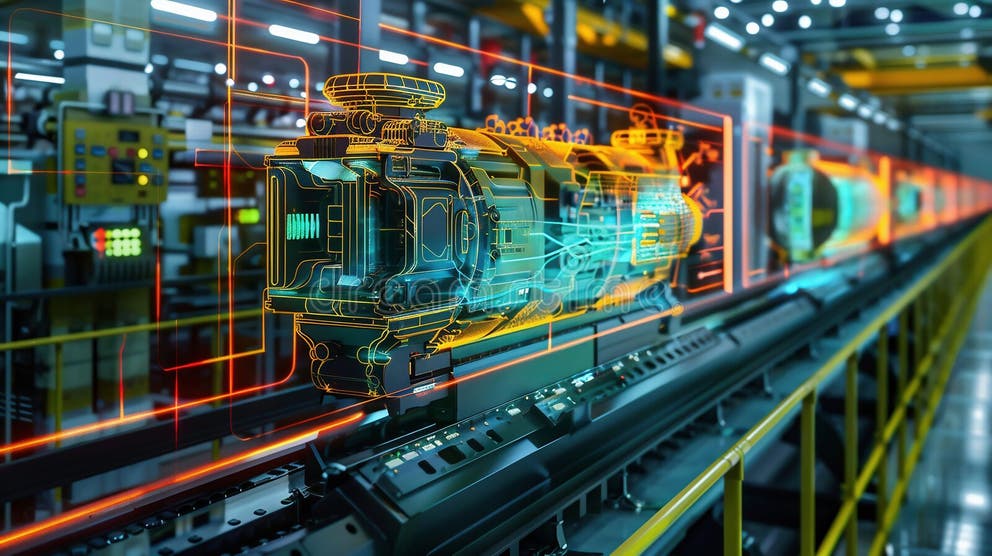 Digital Twin of Industrial Machine with Energy Flow Visualization Stock ...