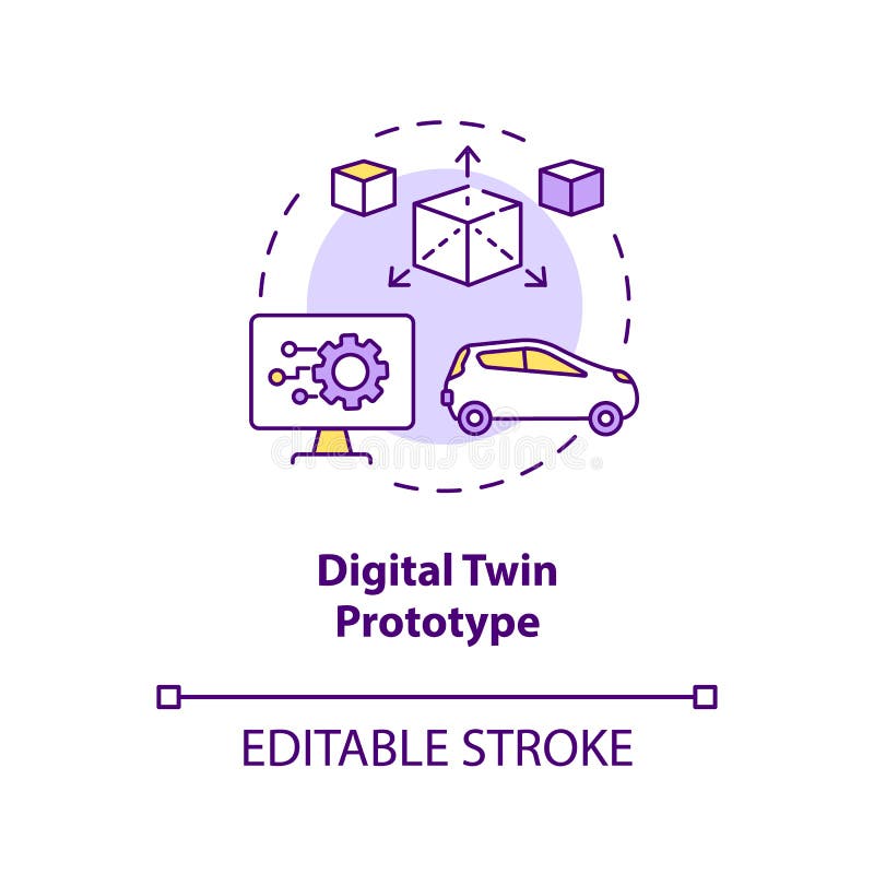 Digital Twin Prototype Concept Icon Stock Vector - Illustration of ...