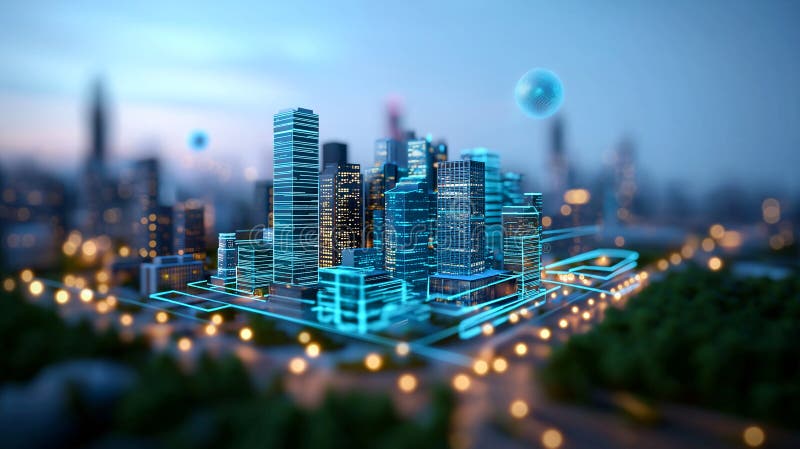 Digital Twin of Smart City with Illuminated Buildings and Data ...