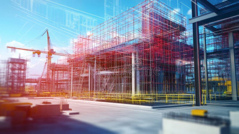 Digital Twin Technology in Modern Construction Site Integration Stock ...