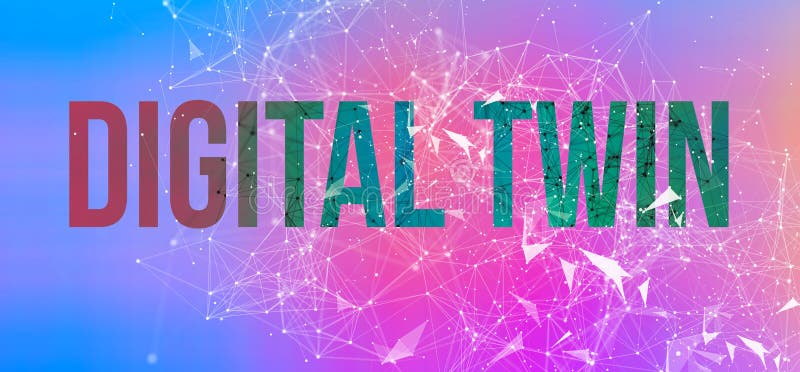 Digital Twin Theme with Abstract Network Lines Stock Image - Image of ...