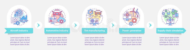 Digital Twin Usage Round Infographic Template Stock Vector ...