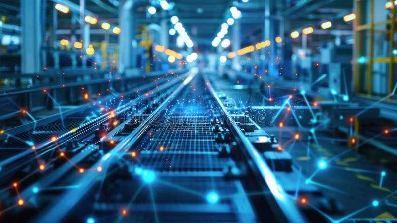 A Large Industrial Building with a Lot of Pipes and Wires Stock Photo ...