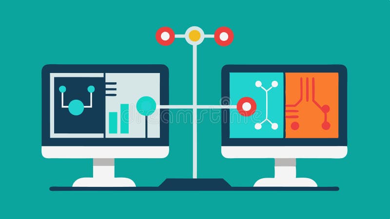 Digital Twin Visualization a Splitscreen View Where a Physical Machine ...