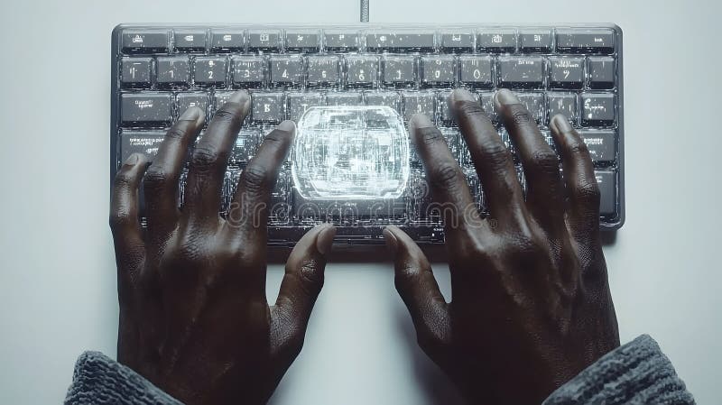 AI-Generated Keyboard Interface Stock Image - Image of cyber, display ...