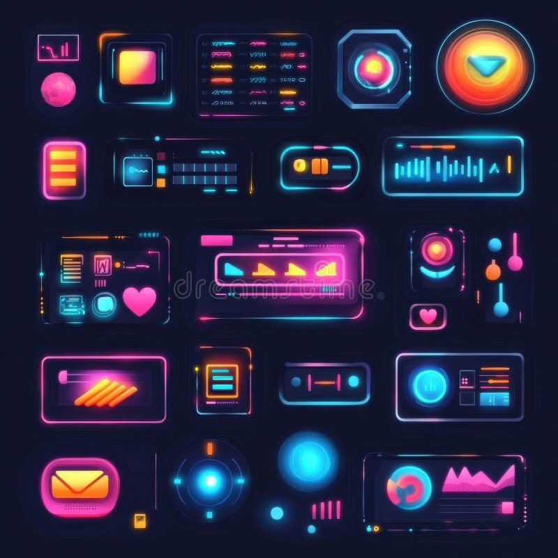 Digital UI Sticker Elements Feature Various Buttons, Cursors, Loading ...