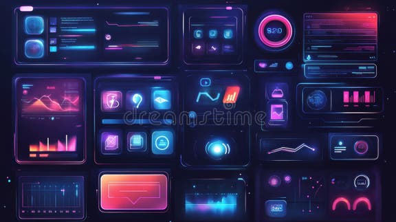 Digital UI Sticker Elements Including Buttons, Cursors, Loading Bars ...