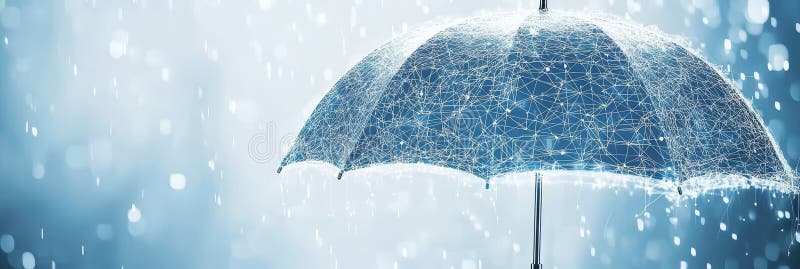 Digital Umbrella Protecting from Falling Data, Network Security, Rain ...