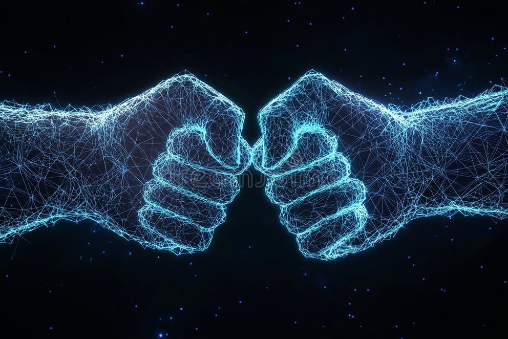 Digital Unity through Light and Connection Stock Illustration ...