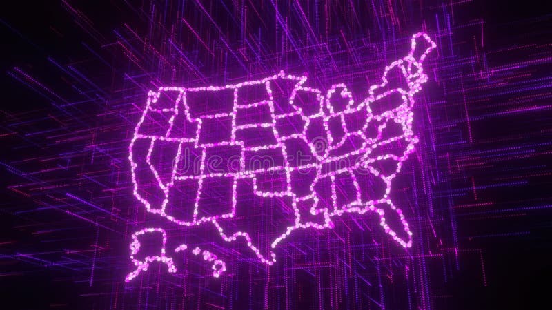 Digital USA map stock illustration. Illustration of futuristic - 340540895