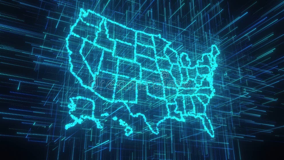 Digital USA map stock illustration. Illustration of communication ...