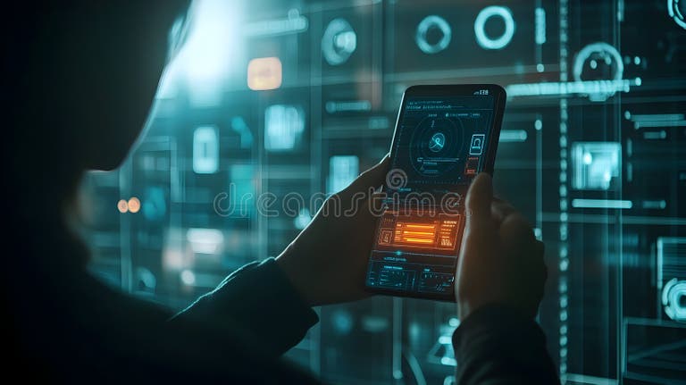 Digital User Interface on Mobile Phone Showing Complex Data and ...