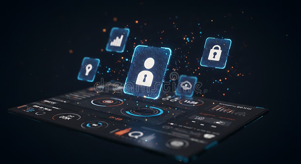 Digital User Interface Showing Data Security Concepts Stock Image ...