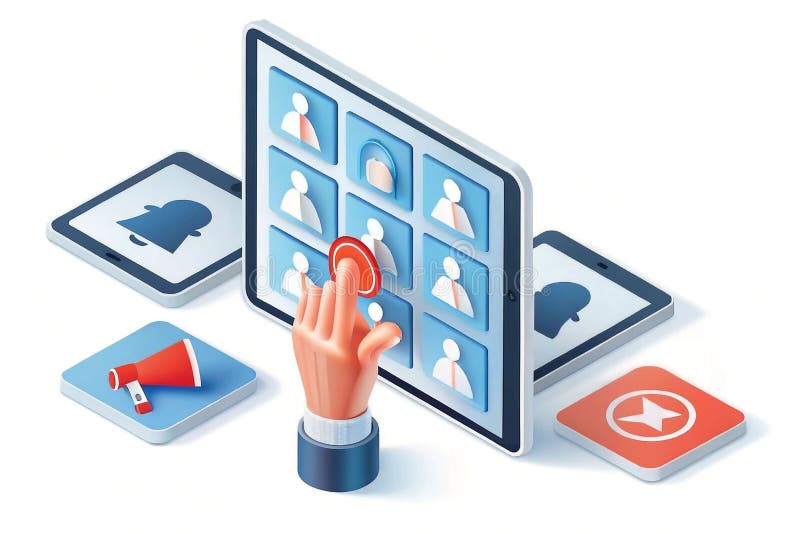 Digital User Selection, Touchscreen, Tablet, Notifications Stock ...