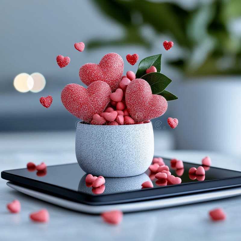 Digital Valentines Concept Featuring Animated Hearts and Personal ...